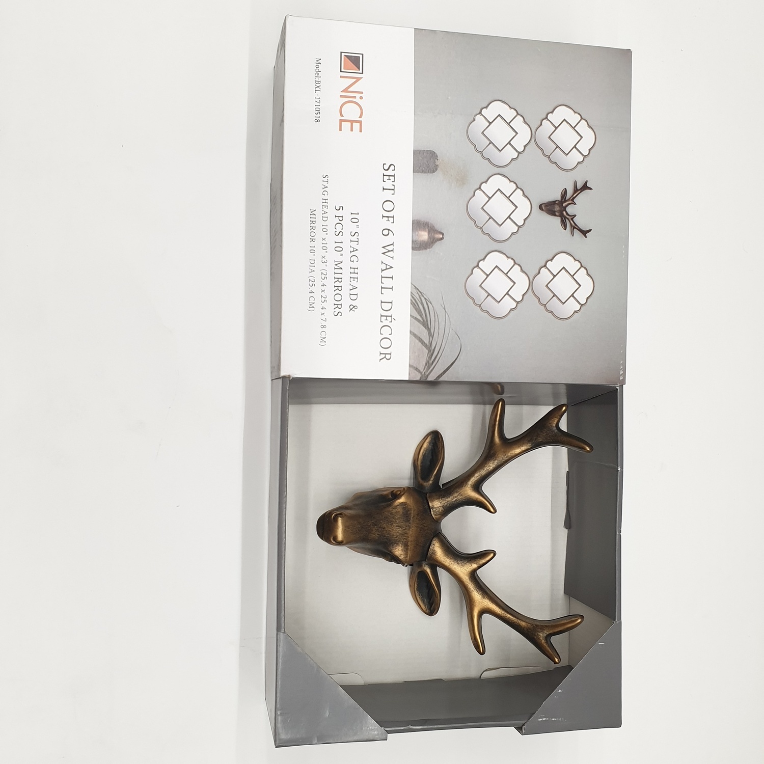 ชุดกระจกตกแต่ง รุ่น BXL-1710518 สีทอง ( 6 ชิ้น/ชุด) |GlobalHouse