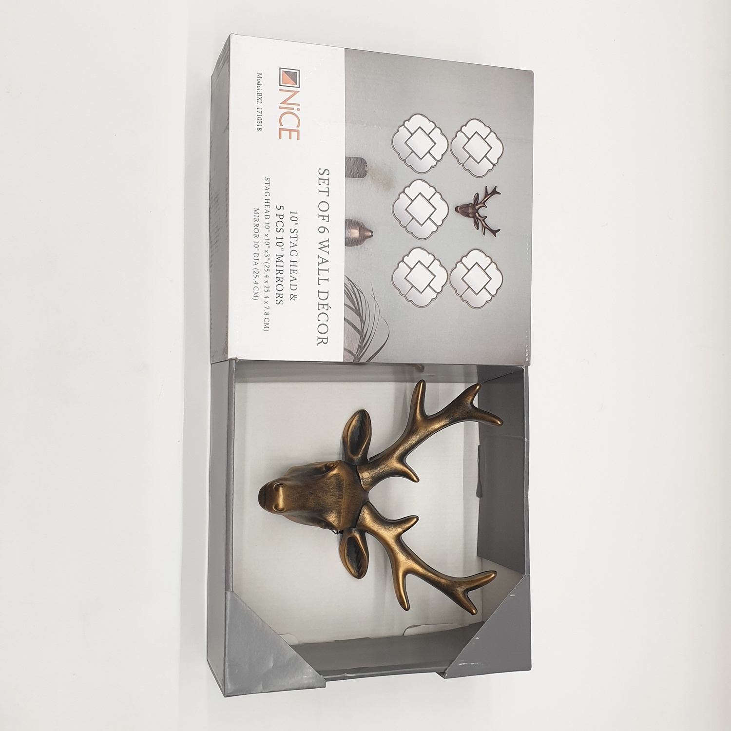 ชุดกระจกตกแต่ง รุ่น BXL-1710518 สีทอง ( 6 ชิ้น/ชุด) |GlobalHouse