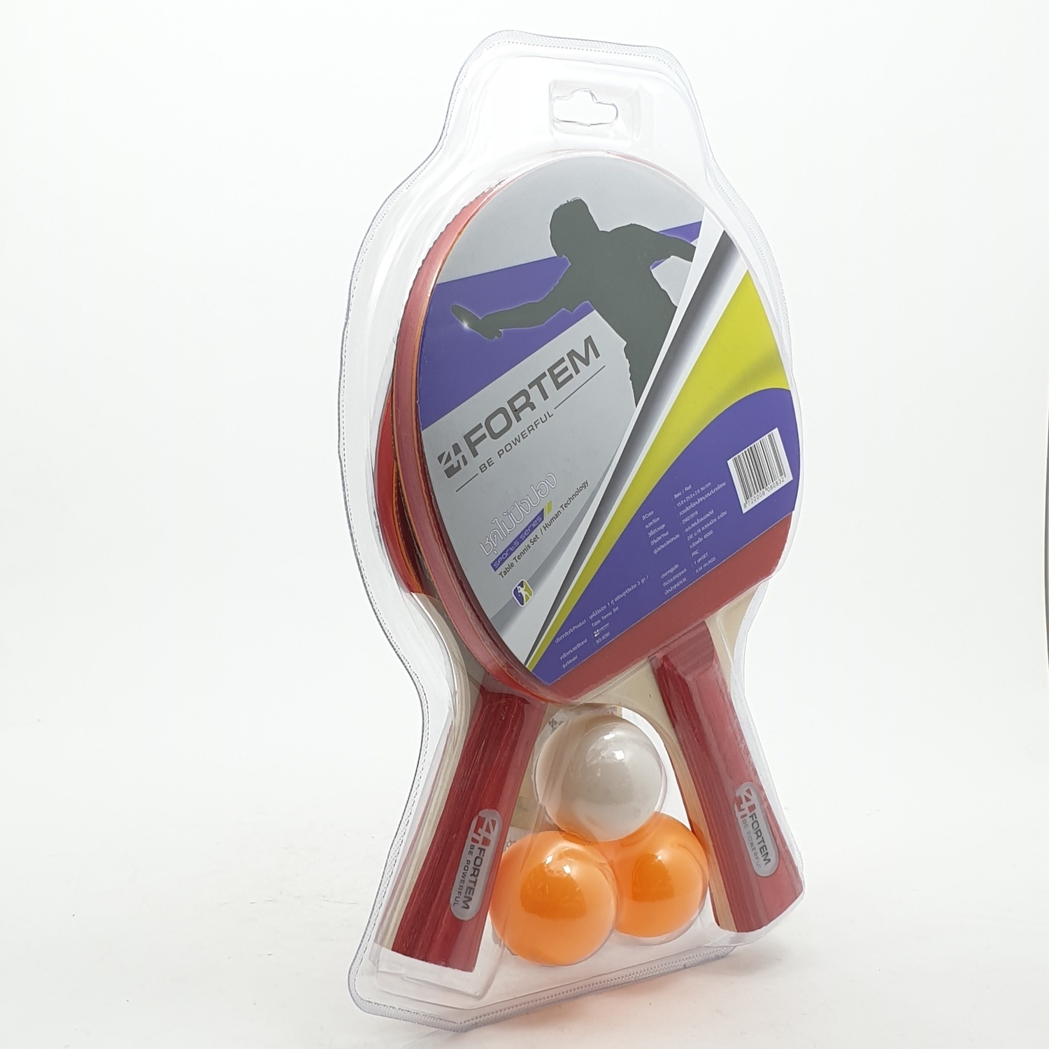 4TEM ชุดไม้ปิงปอง 1คู่ พร้อมลูกปิงปอง 3ลูก ขนาด15x25x2ซม. SG |GlobalHouse