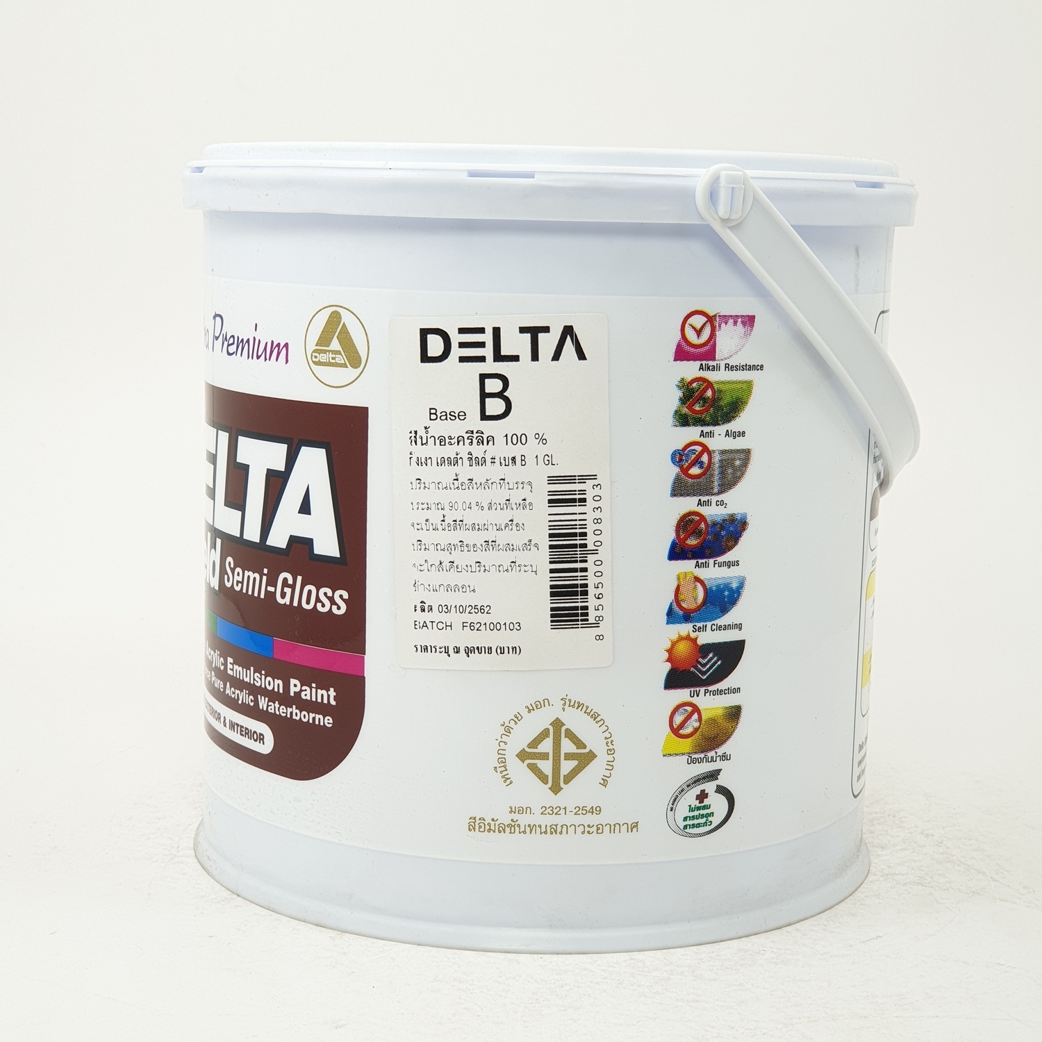 Delta สีน้ำอะครีลิค เดลต้าชิลด์ ทาภายนอก กึ่งเงา เบส B 3 6 ล Globalhouse