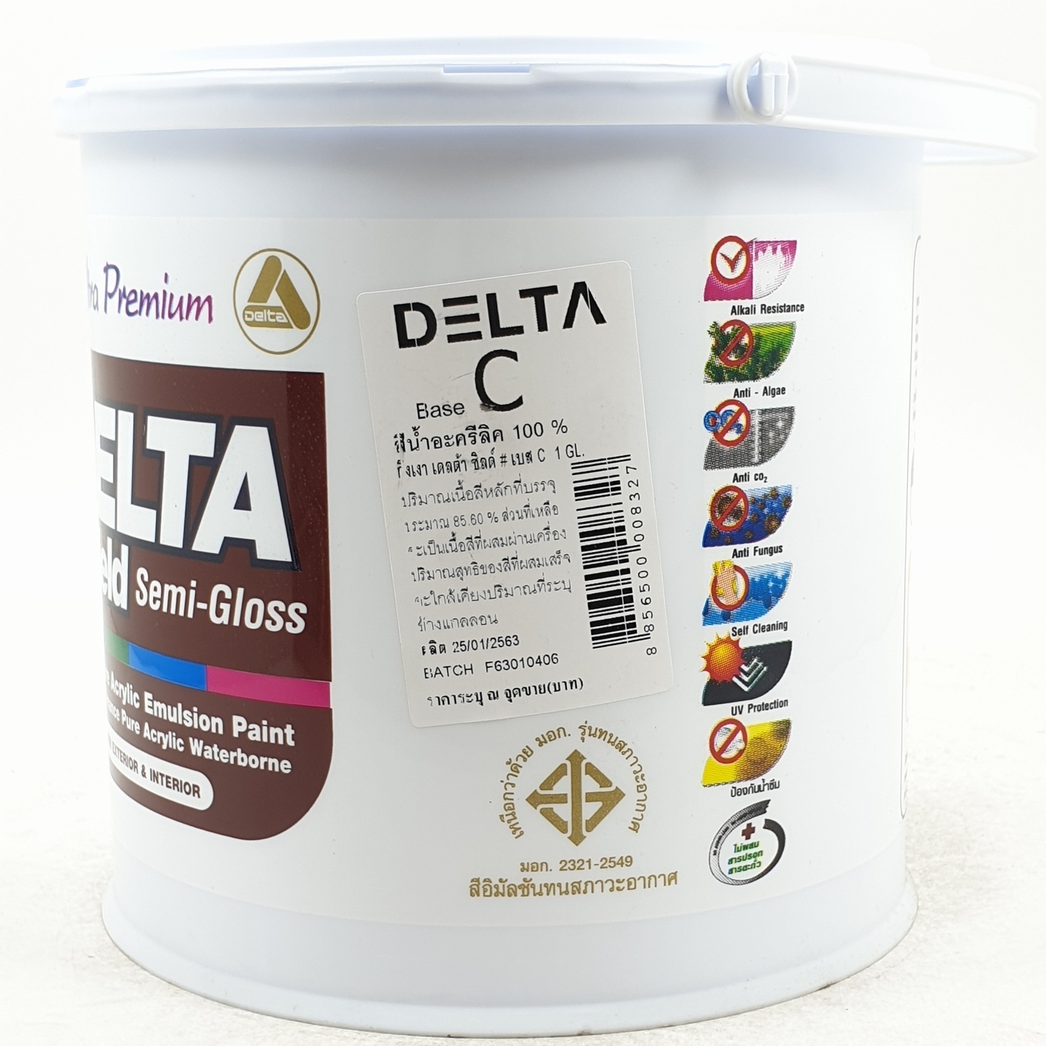 Delta สีน้ำอะครีลิค เดลต้าชิลด์ ทาภายนอก กึ่งเงา เบส C 3 6 ล Globalhouse