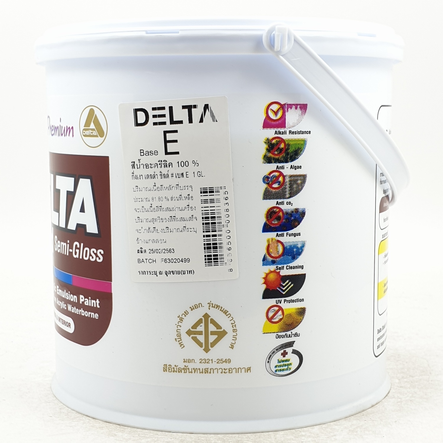 Delta สีน้ำอะครีลิค เดลต้าชิลด์ ทาภายนอก กึ่งเงา เบส E 3 6 ล Globalhouse