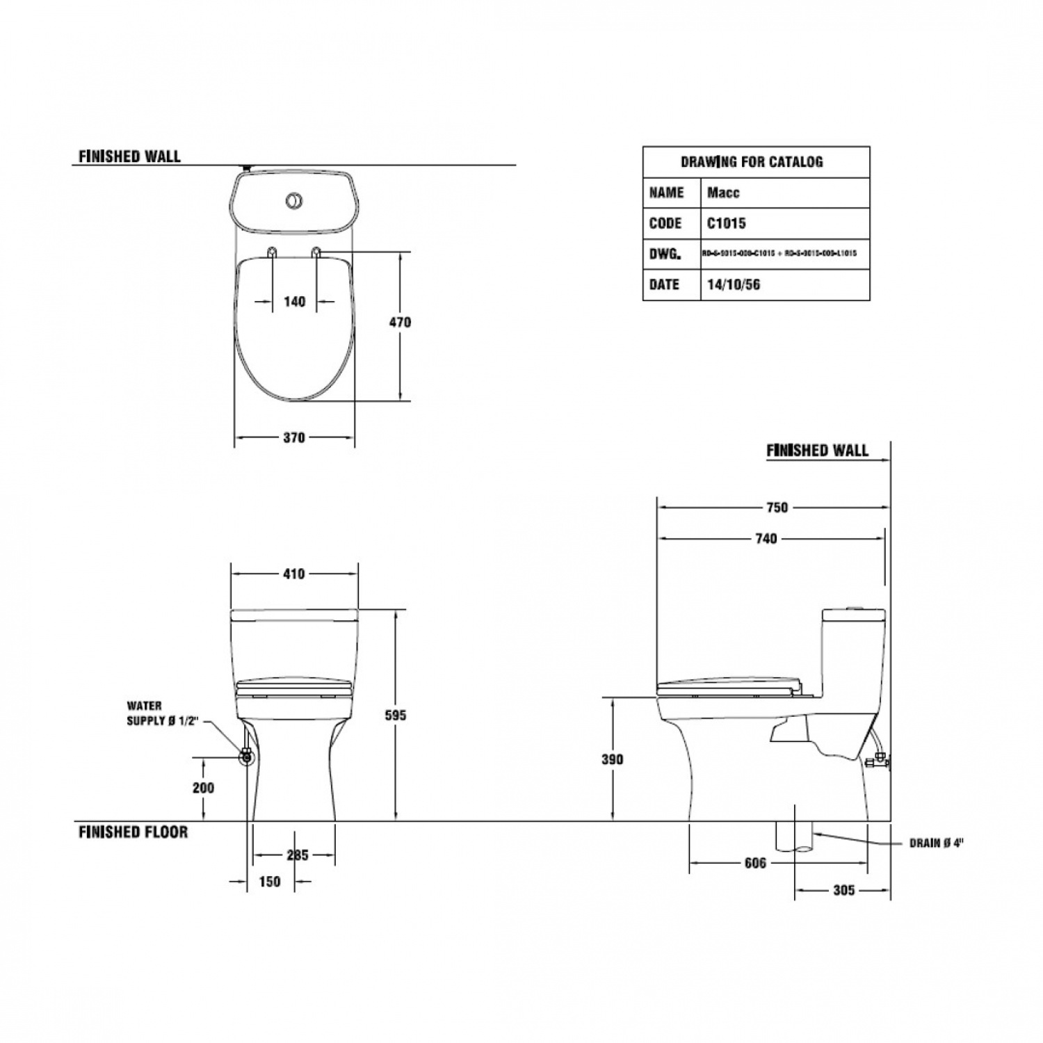 Cotto สุขภัณฑ์ชิ้นเดียว แบบกดบน รุ่น แม๊ค C1015 |GlobalHouse