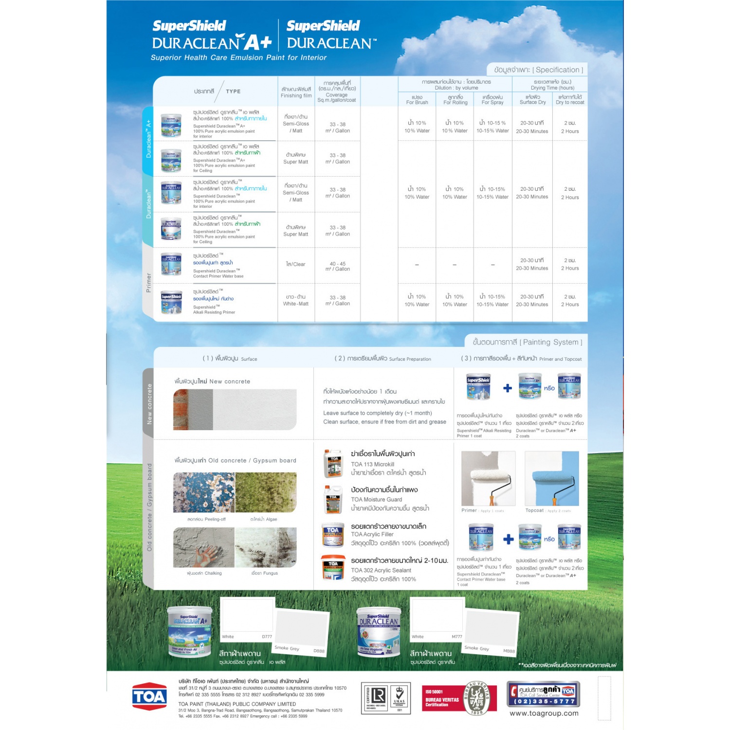 ดูราคลีน เอ พลัส สีน้ำกึ่งเงา ภายใน เบส #000D 1 กล |GlobalHouse