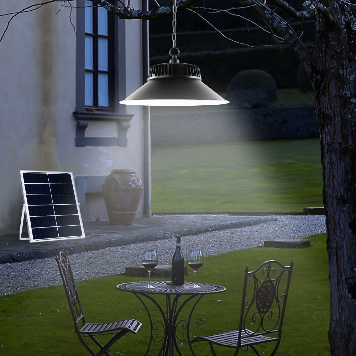 EILON โคมไฟแขวนโซลาร์เซลล์ 12W ปรับได้ 2 แสง รุ่น TD-0546M ส |GlobalHouse