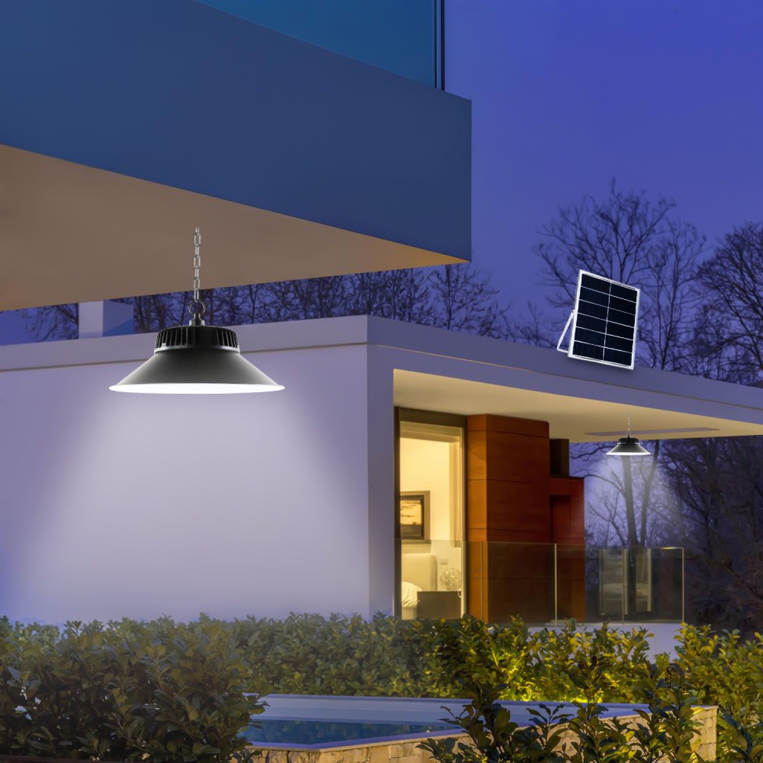 EILON โคมไฟแขวนโซลาร์เซลล์ 12W ปรับได้ 2 แสง รุ่น TD-0546M ส |GlobalHouse