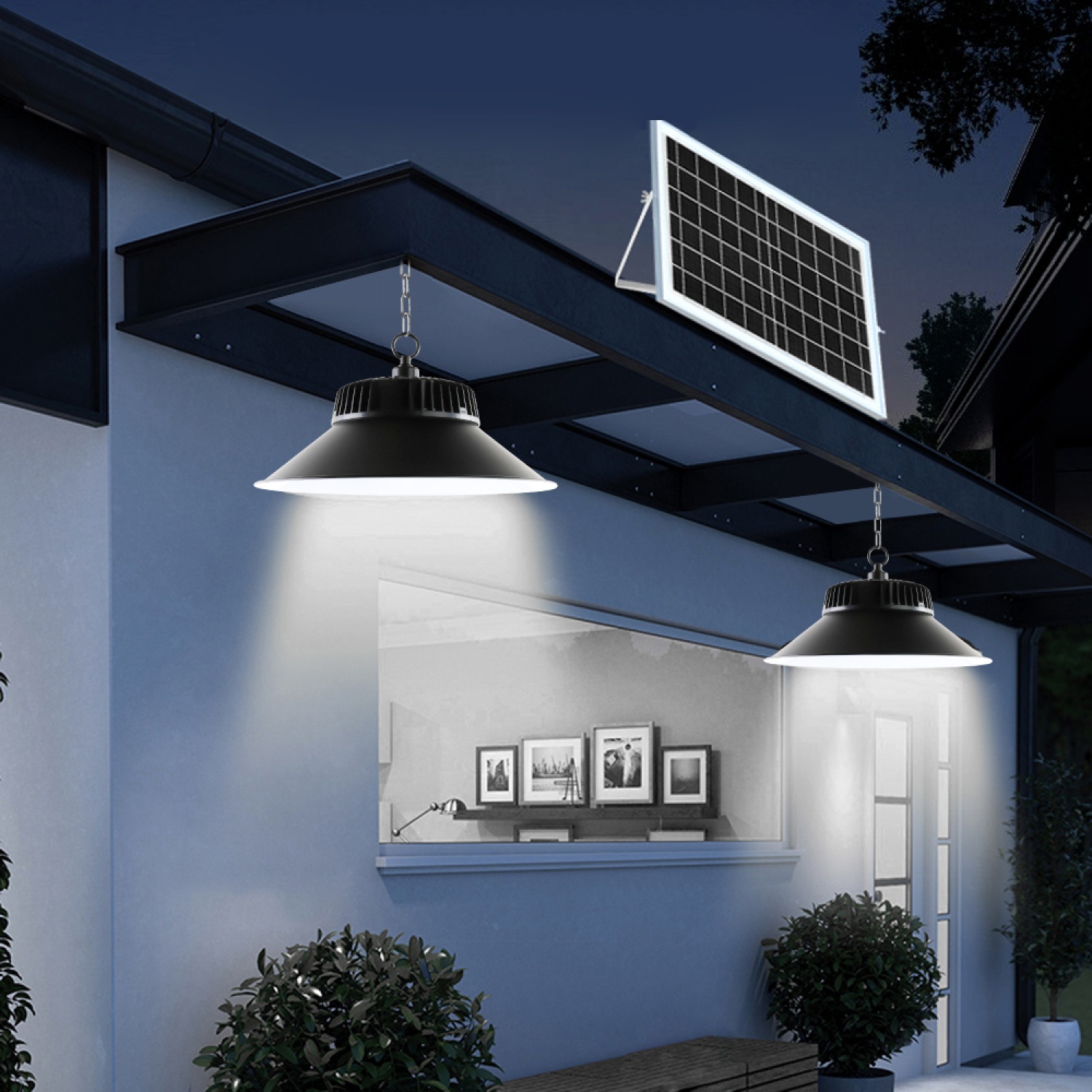 EILON โคมไฟแขวนโซลาร์เซลล์ 12W ปรับได้ 2 แสง รุ่น TD-0546M ส |GlobalHouse