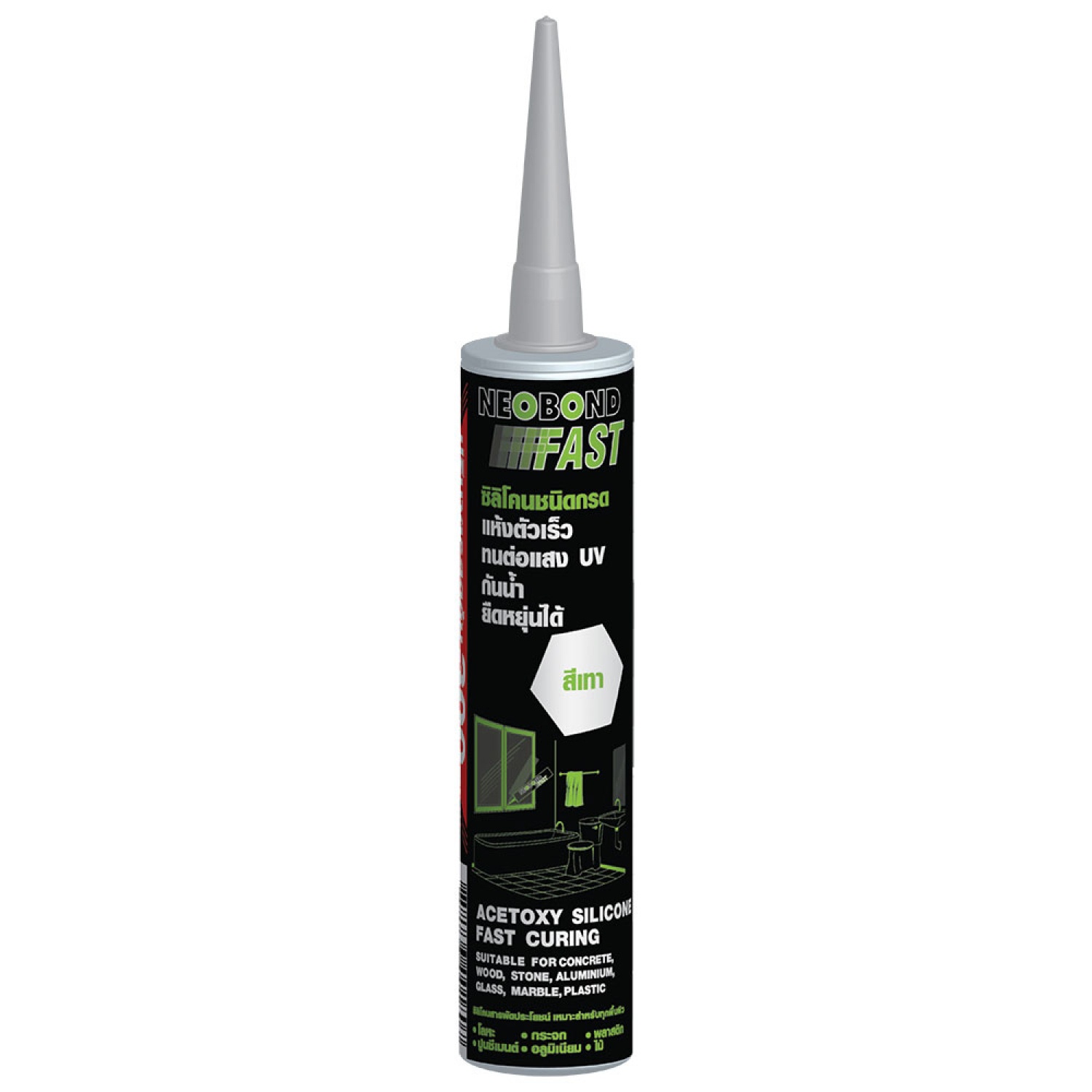 NEOBOND ซิลิโคนแห้งเร็ว Neobond Fast 300 ml. สีเทา |GlobalHouse
