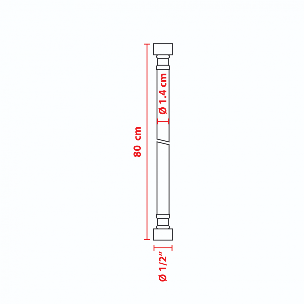 Vegarr สายถักน้ำดีใยแก้ว รุ่น B2032 ขนาด 80 ซม. |GlobalHouse