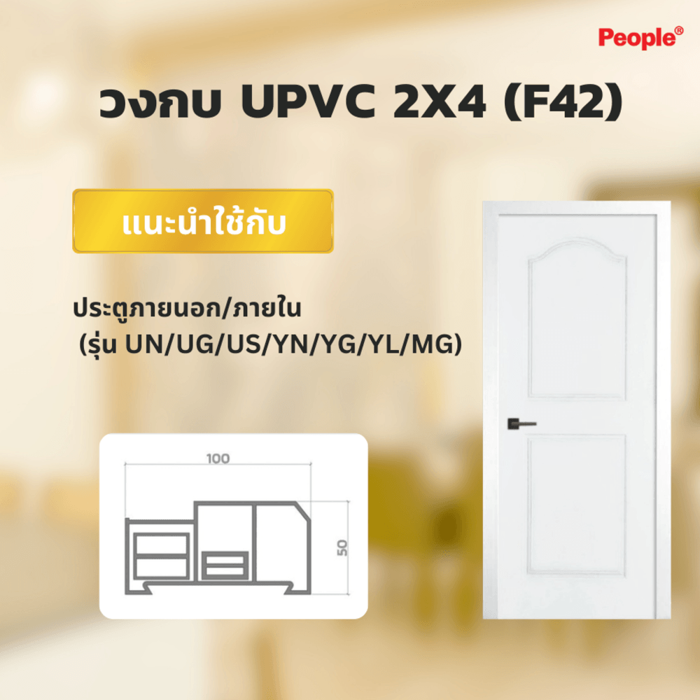 PEOPLE วงกบประตู UPVC แบบน๊อคดาว์น (2x4) 80x200ซม. สีขาว |GlobalHouse