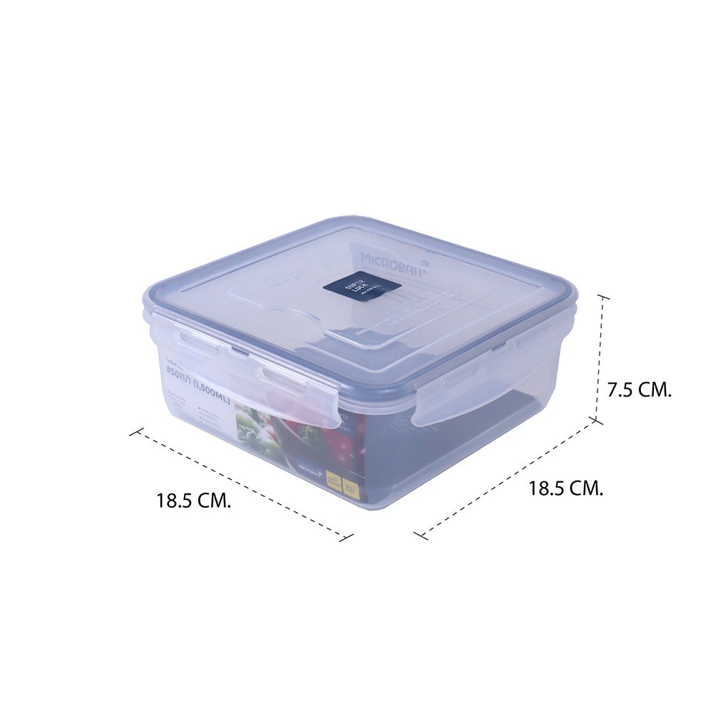 SUPERLOCK กล่องอาหารทรงสี่เหลี่ยม SUPERLOCK 1500ml. #5011/1 |GlobalHouse