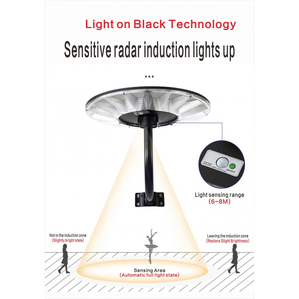 EILON โคมไฟสนาม UFO โซลาร์เซลล์ พร้อมรีโมท 200W รุ่น ETYD-XH |GlobalHouse