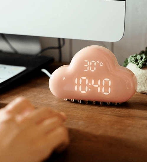 นาฬิกาปลุกก้อนเมฆ สีชมพู รุ่น JX03 PINK INOVA |GlobalHouse