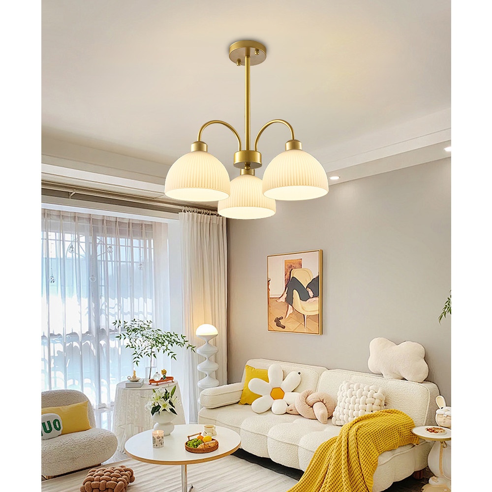 EILON ชุดโคมไฟแขวนเพดาน LED 18W สีทอง รุ่น EETYD-BCMD6825/3 |GlobalHouse