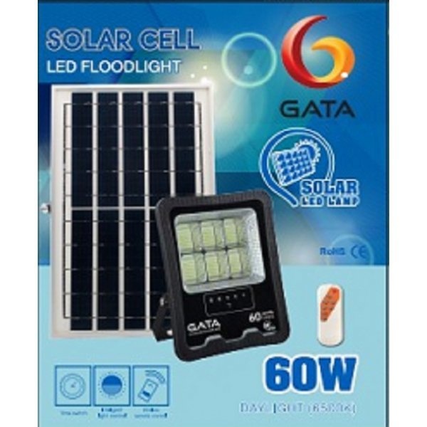 GATA โคมไฟฟลัดไลท์โซล่าเซลล์ LED 60W แสงเดย์ไลท์ |GlobalHouse