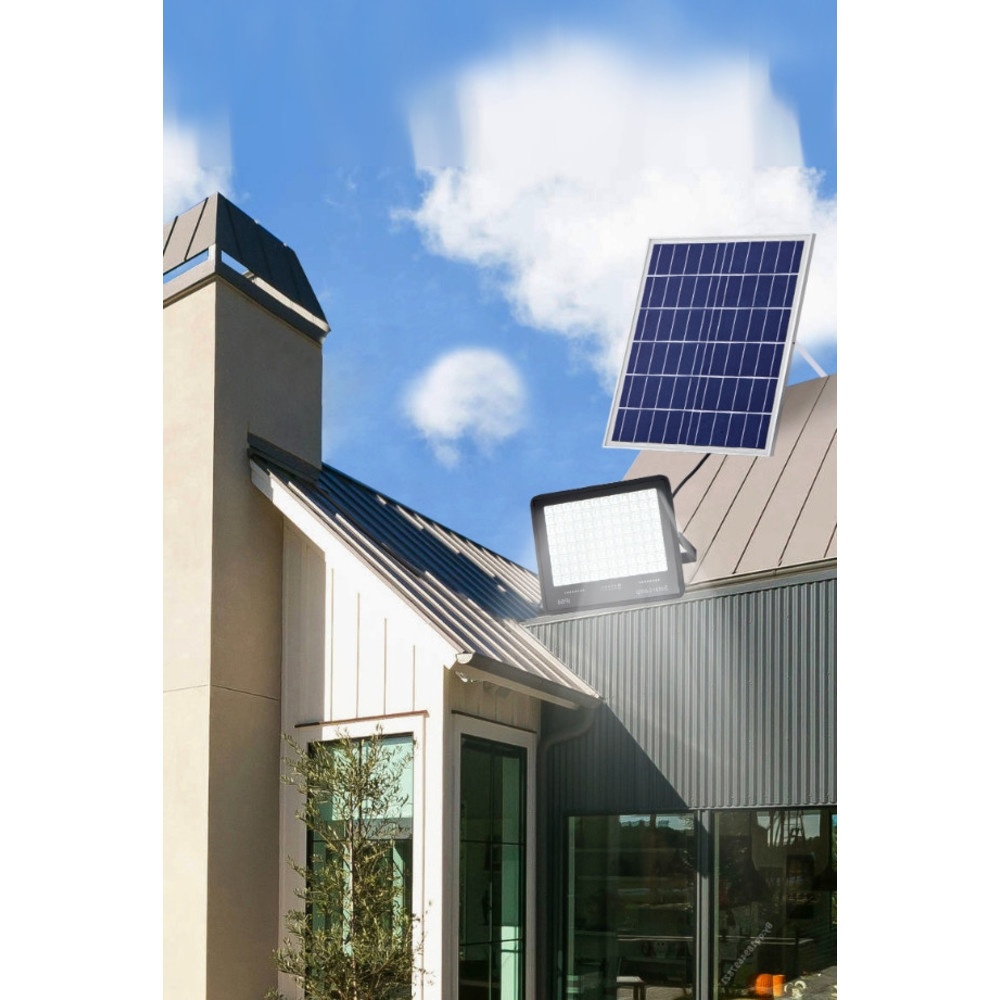 EILON โคมไฟสปอร์ตไลท์โซลาร์เซลล์ 100W พร้อมรีโมท รุ่น ETGD-M |GlobalHouse