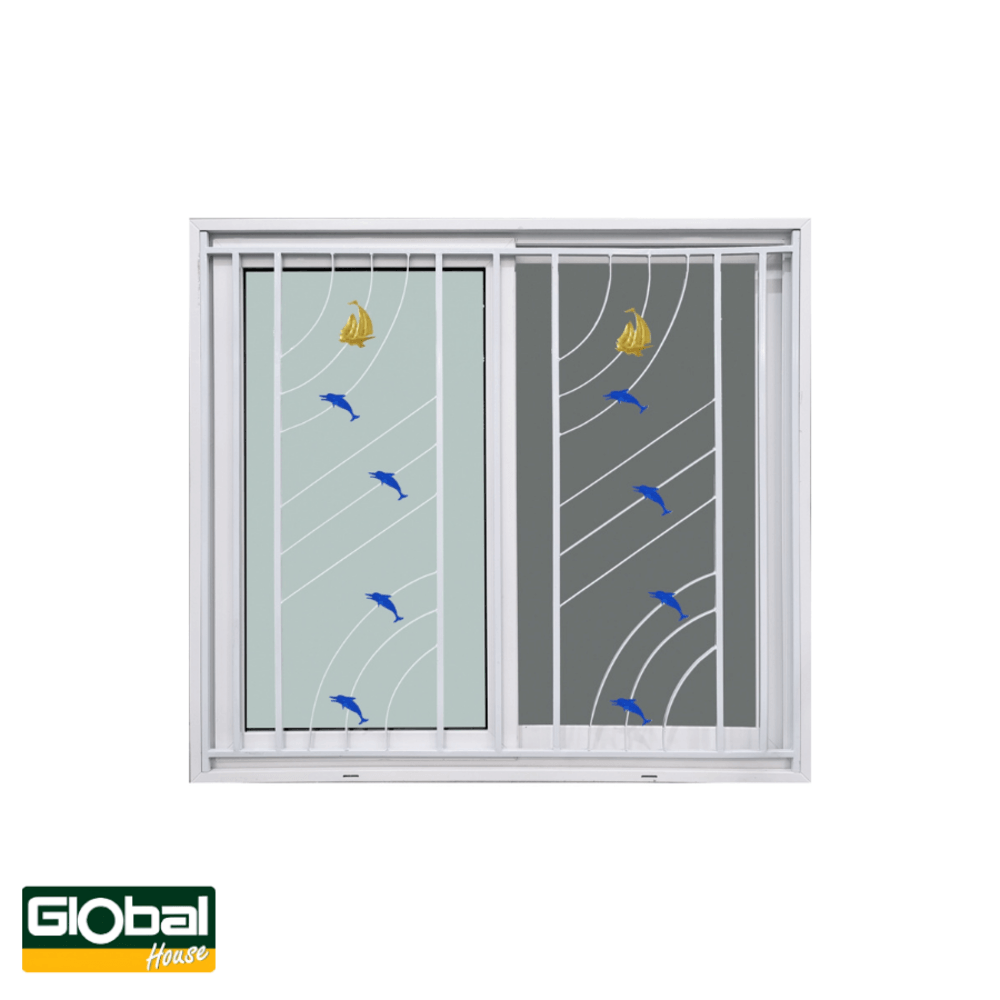 WINDOW ASIA (ECO 60-100) หน้าต่าง UPVC บานเลื่อน SS+เหล็กดัด |GlobalHouse