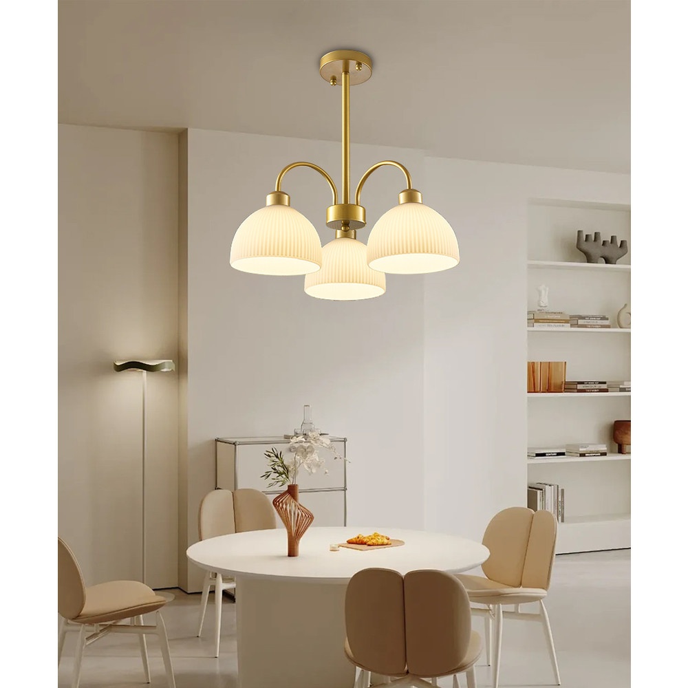 EILON ชุดโคมไฟแขวนเพดาน LED 18W สีทอง รุ่น EETYD-BCMD6825/3 |GlobalHouse