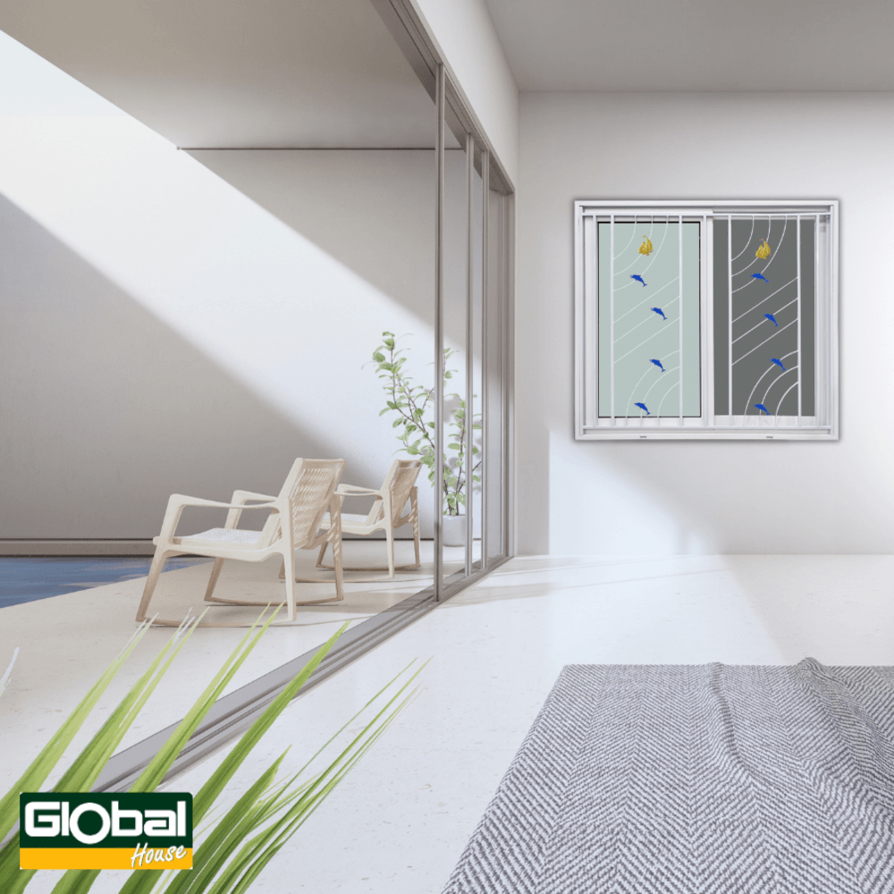 WINDOW ASIA (ECO 60-100) หน้าต่าง UPVC บานเลื่อน SS+เหล็กดัด |GlobalHouse