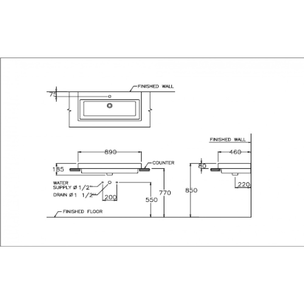 Cotto อ่างล้างหน้าวางบนเคาน์เตอร์ก๊อกบนอ่าง รุ่น ควอโด้ C090 |GlobalHouse