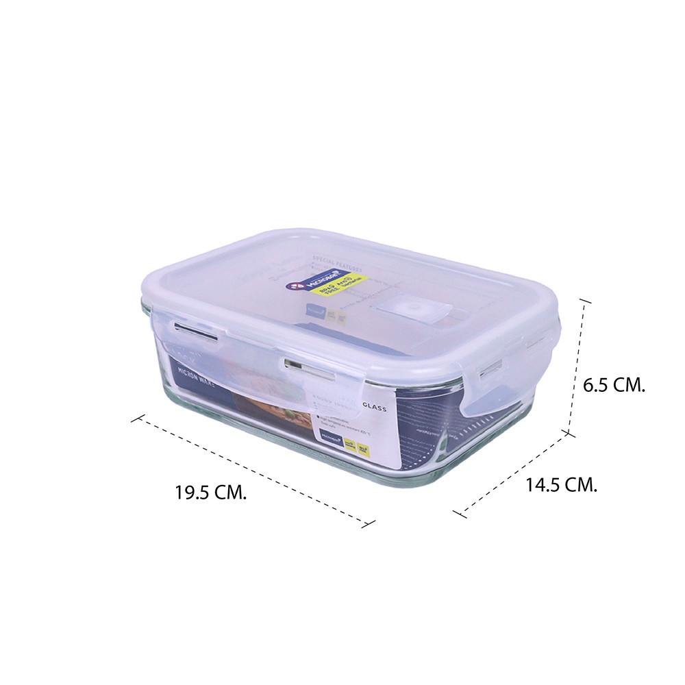 SUPERLOCK กล่องถนอมอาหารแก้วทรงสี่เหลี่ยม SUPERLOCK GLASS 89 |GlobalHouse