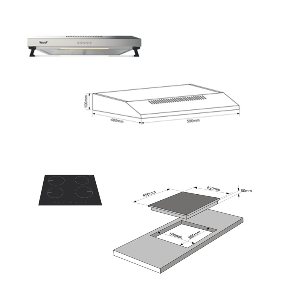 TECNOPLUS ชุดเช็ทเครื่องดูดควัน TNP ID4060 DG+TNP HDS 6048 M |GlobalHouse