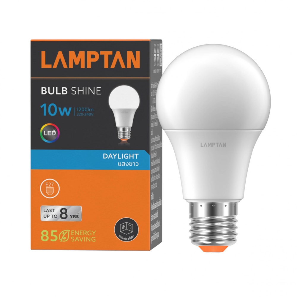 LAMPTAN หลอดไฟ LED BULB E27 10W รุ่น SHINE แสงเดย์ไลท์ |GlobalHouse