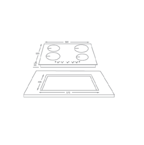 TECNOGAS เตาแม่เหล็กไฟฟ้า 4 หัวเตา แบบฝัง ID4060 DG สีดำ |GlobalHouse