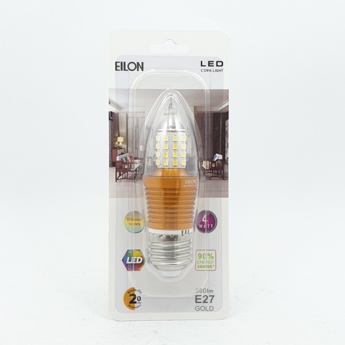 EILON หลอดไฟ LED 4W ปรับแสง Gold ทรงจำปา