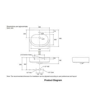 Kohler อ่างล้างหน้าแบบแขวน เจาะรูเดี่ยว **ไม่รวมก๊อกน้ำ** ร |GlobalHouse