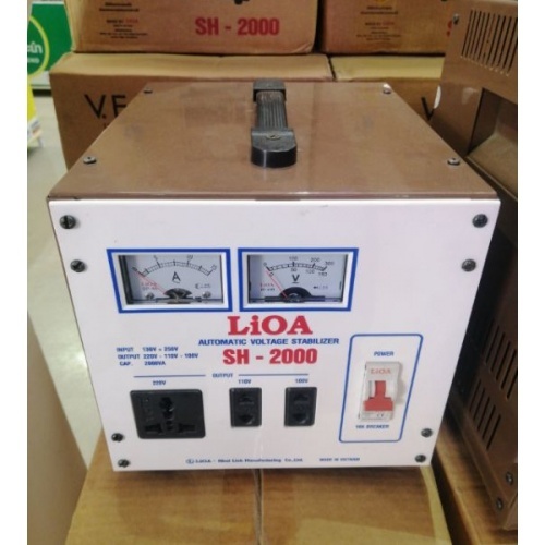 LiOA เครื่องรักษาระดับแรงดันไฟฟ้า SH-2000 สีขาว-น้ำตาล - ปกป้องอุปกรณ์ไฟฟ้า