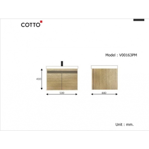 COTTO ตู้เก็บของบานเปิด (ไม่รวมอ่างล้างหน้า) รุ่น V00163PW |GlobalHouse