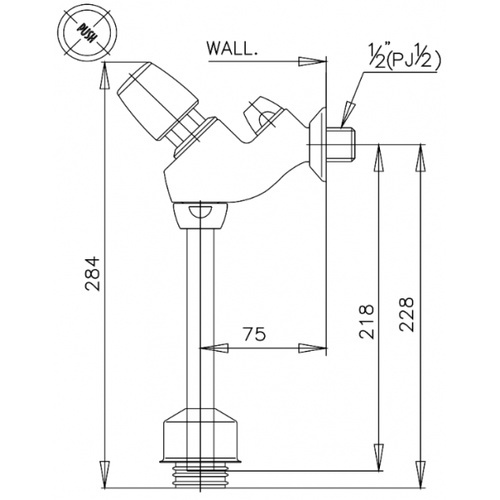 Cotto ฟลัชวาล์วโถปัสสาวะแบบกด ท่อตรง รุ่น CT474N(P)(HM) |GlobalHouse
