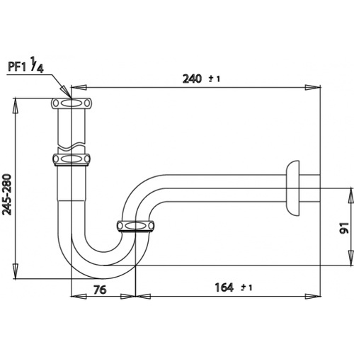 Cotto ท่อน้ำทิ้ง P-trap ทองเหลือง รุ่น CT683(HM) |GlobalHouse