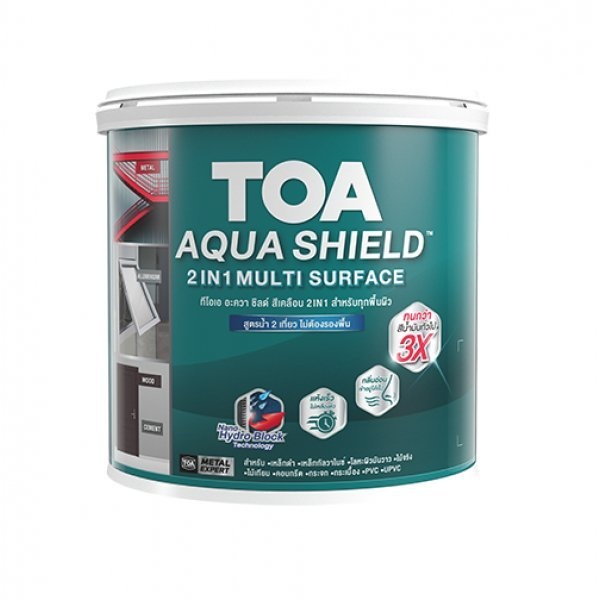 TOA Aqua Shield 2IN1 สีเคลือบกึ่งเงา #000A