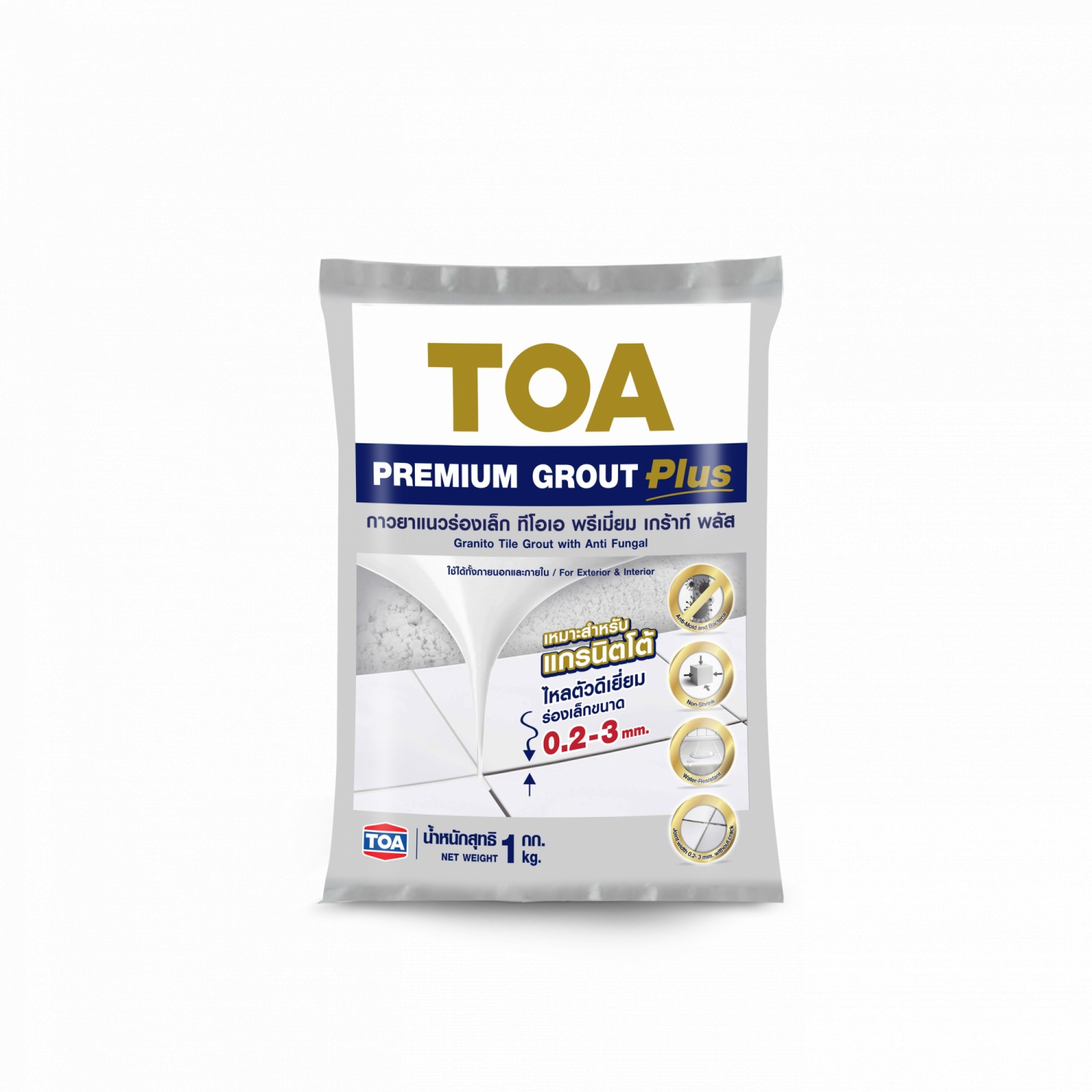 TOA Premium Grout Plus สีขาว 1 กก. - ยาแนวคุณภาพสูง ราคาพิเศษ