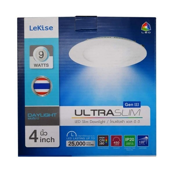โคมดาวน์ไลท์ LED LEKISE รุ่น ULTRA SLIM 9W