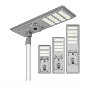 โคมไฟถนนโซล่าเซลล์ EILON 300W แสงวอร์มไวท์ รุ่น ETLD-YT300W สี Silver