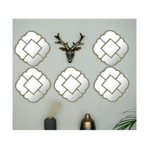 ชุดกระจกตกแต่ง รุ่น BXL-1710518 สีทอง ( 6 ชิ้น/ชุด) |GlobalHouse