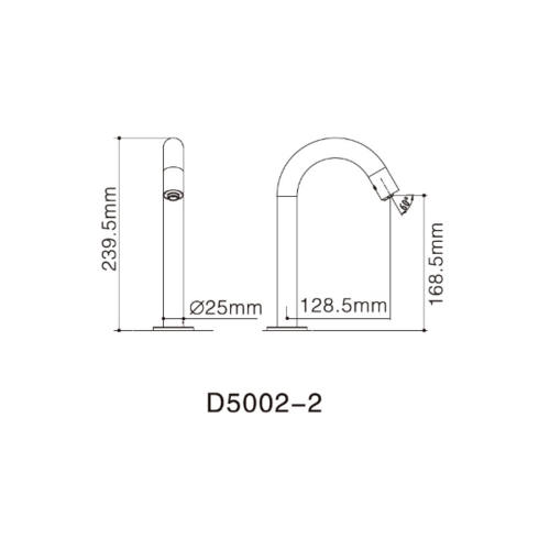R&T ก๊อกเดี่ยวอ่างล้างอัตโนมัติ รุ่น D5002-2 สีโครเมี่ยม |GlobalHouse
