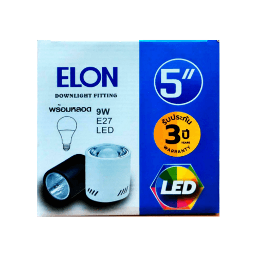 EILON ดาวน์ไลท์แอลอีดีทาวเวอร์พร้อมหลอด 5Y5001-9W E27 สีดำ ...